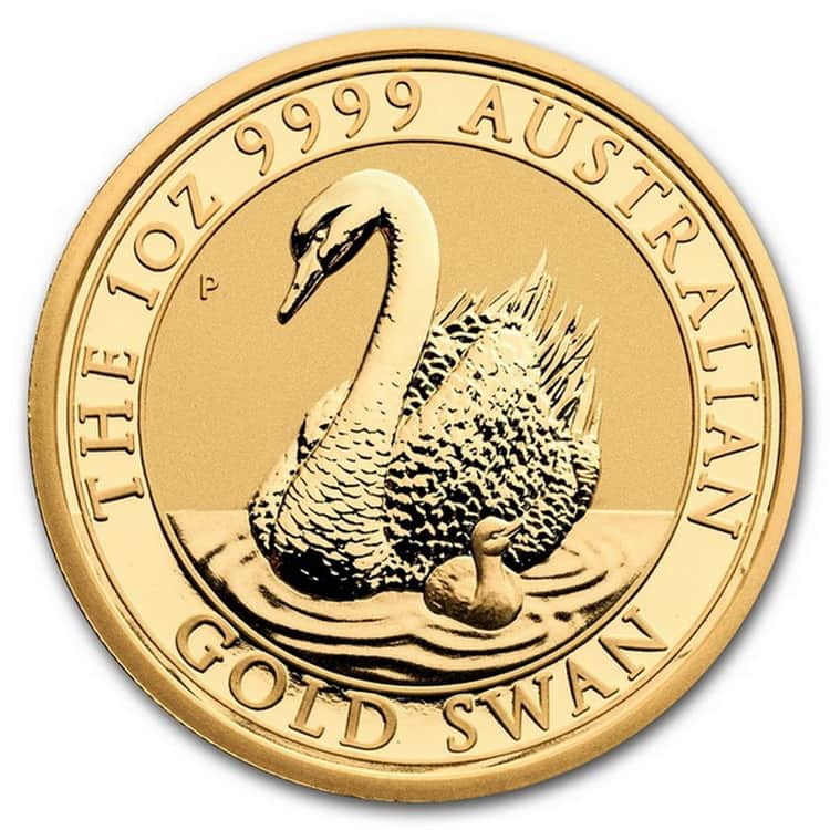 Australian gold and silver coins of the Swan series