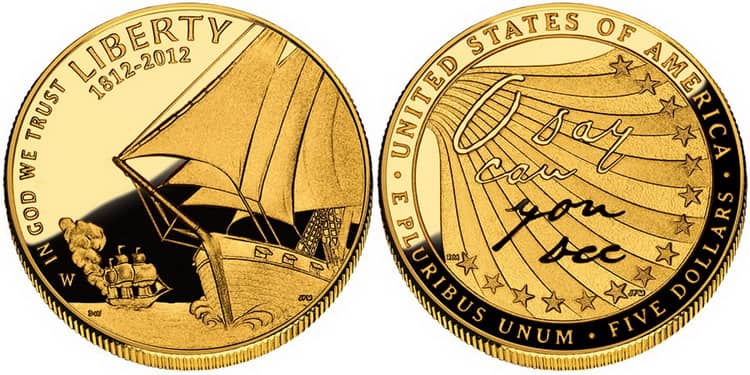5 US dollars coins history